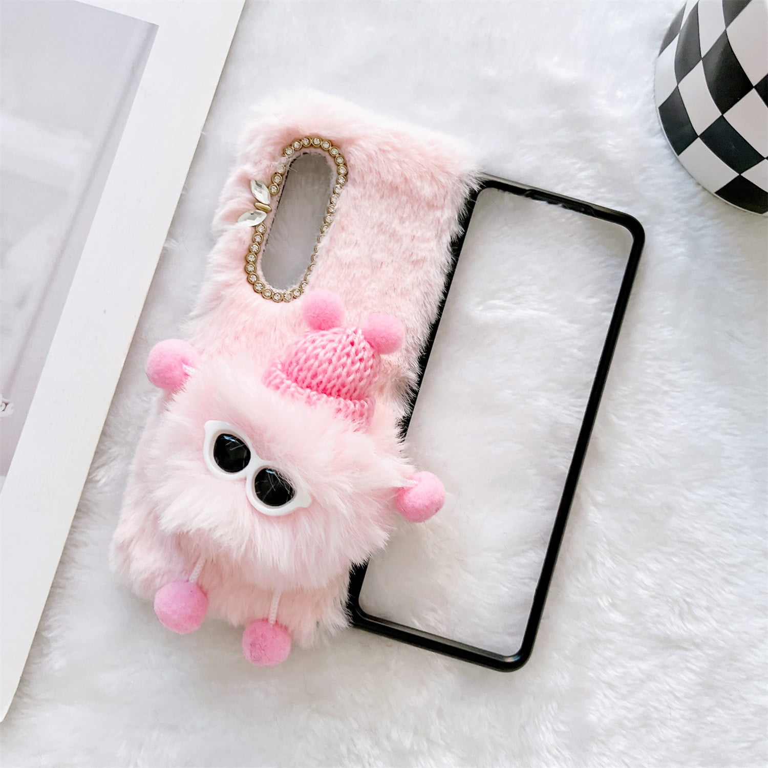SaniMore for Samsung Galaxy Z Fold 4 Warm Cute Plush Briquette Folding ...