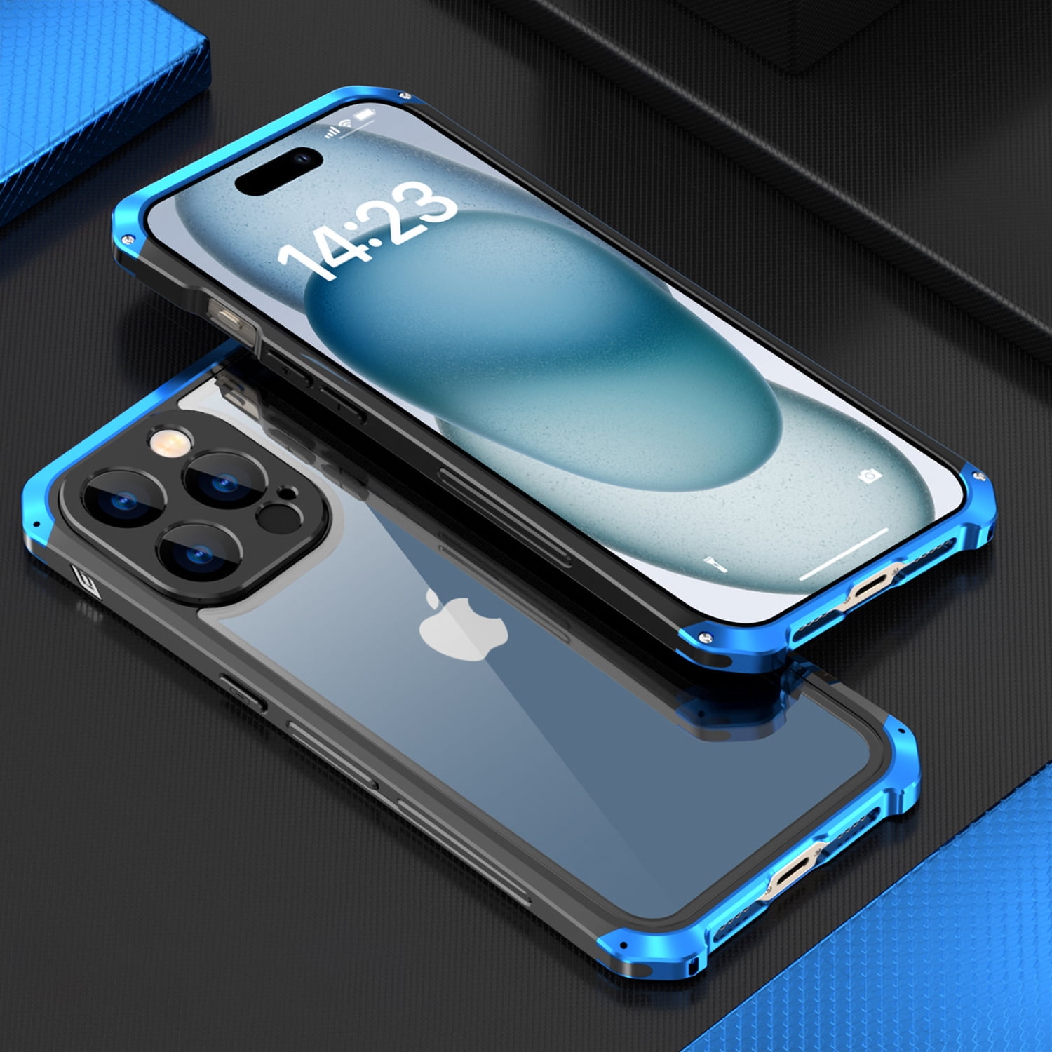 SaniMore for iPhone 13 Pro Case, Aluminum Alloy Glass Backplane ...