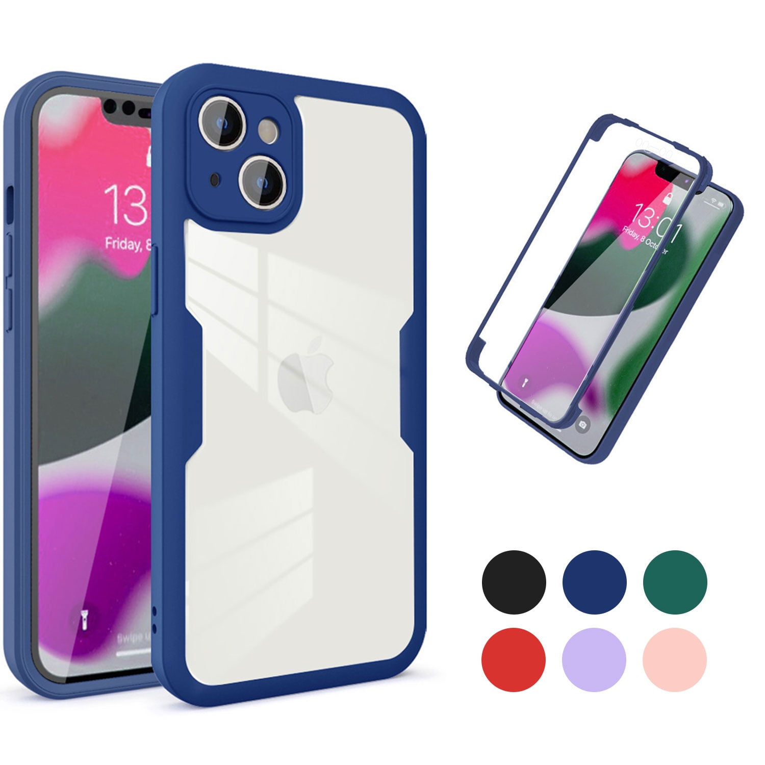 SaniMore iPhone 14 Plus Case with Front Screen Protector, [360 Full ...