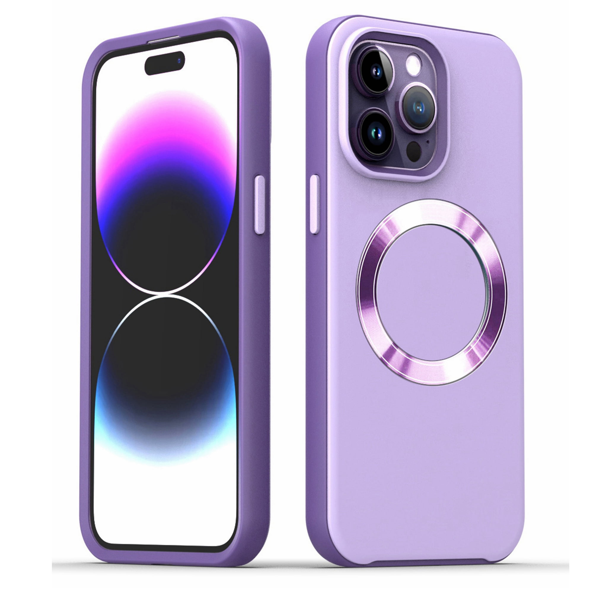 SaniMore for iPhone 15 Pro Magnetic Case, Rugged Hard PC Backplane ...