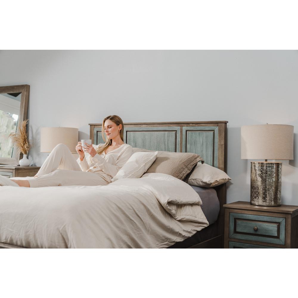 Sanibel Blue Grey Solid Wood Coastal Modern King Headboard - Walmart.com