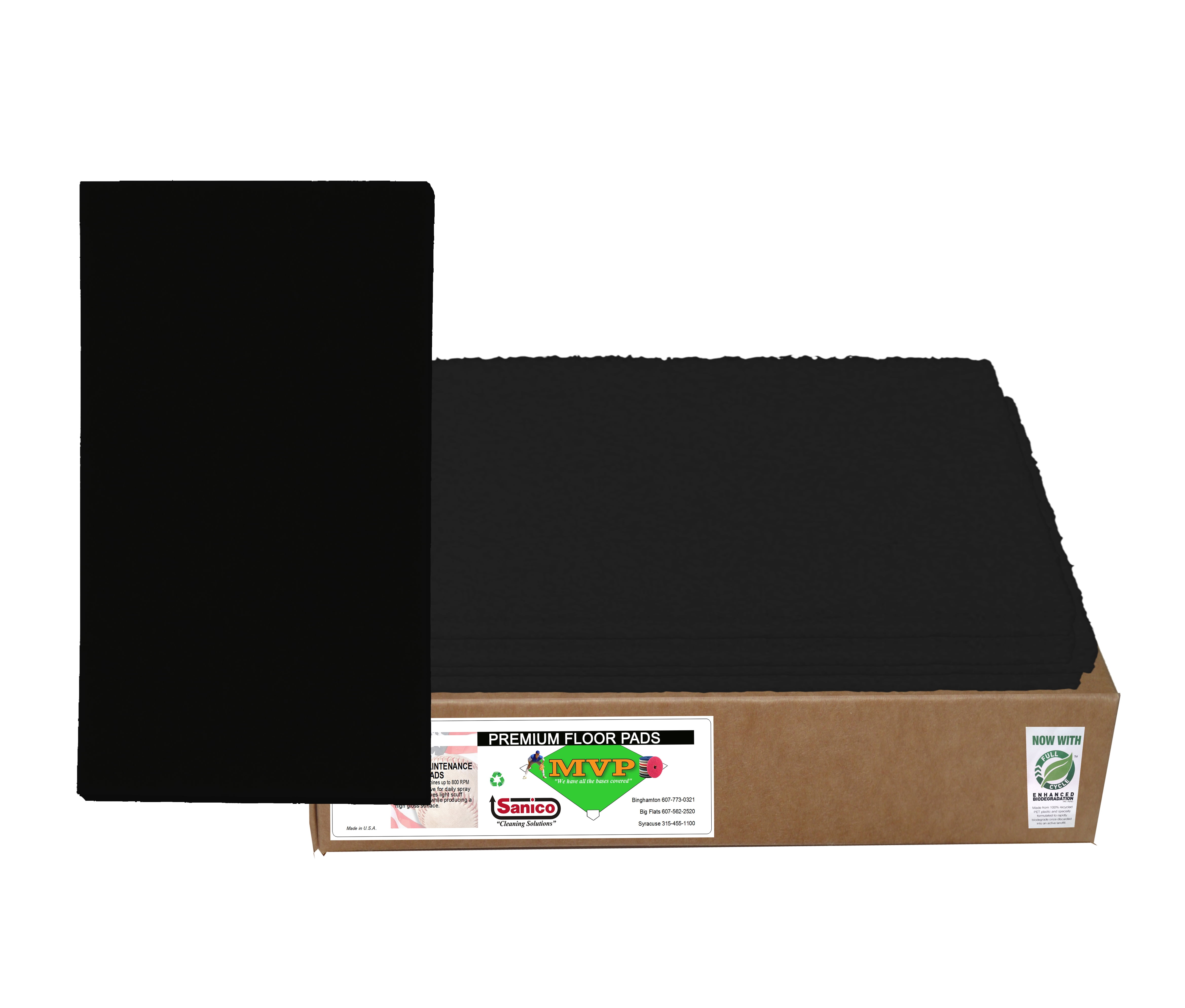 Sanico MVP Reliever Premium Black Strip 14" x 20" Floor Pad (Box of 5 ...