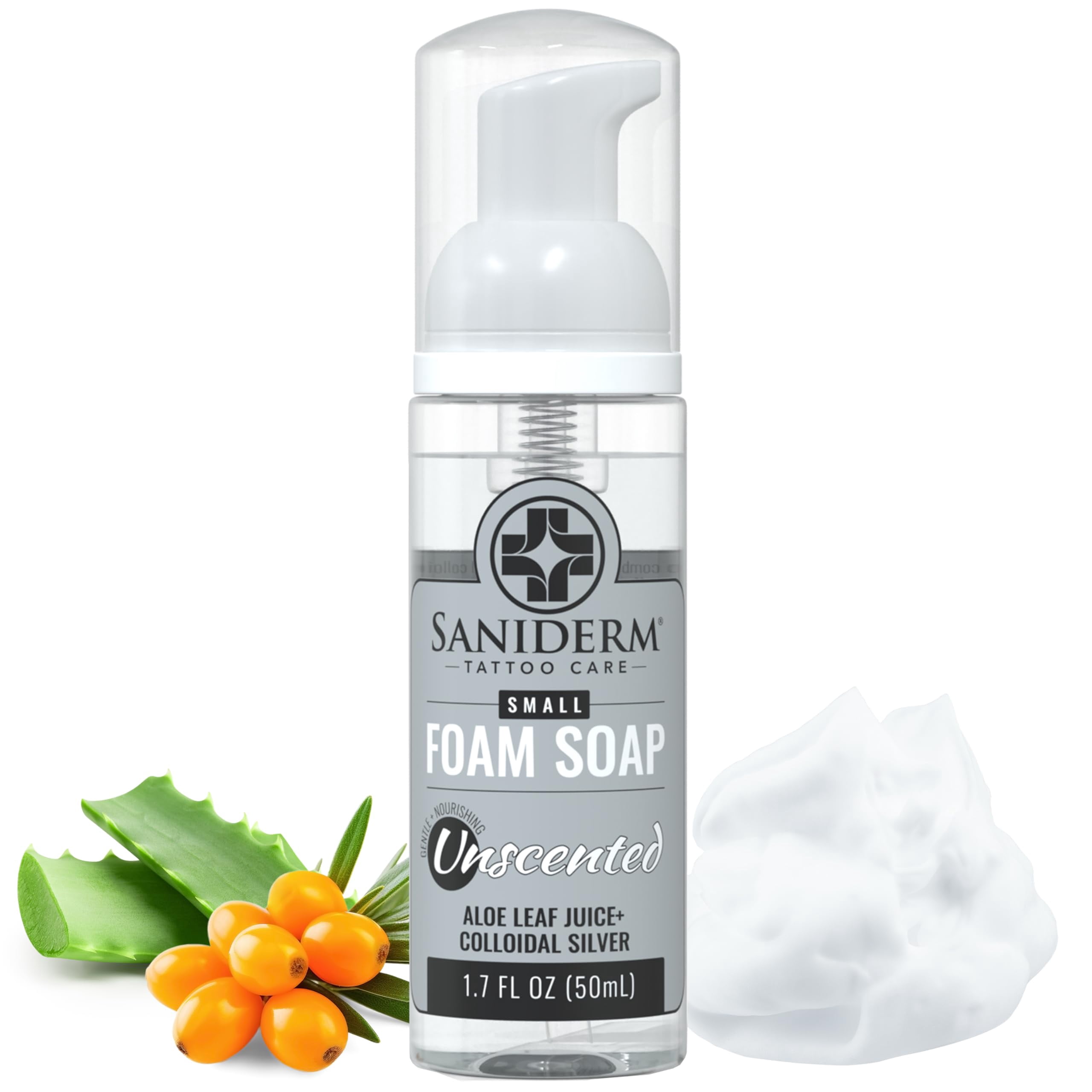 Saniderm Foaming Tattoo Soap VTF5 (1.7oz Travel Size) - Gentle Soap for ...