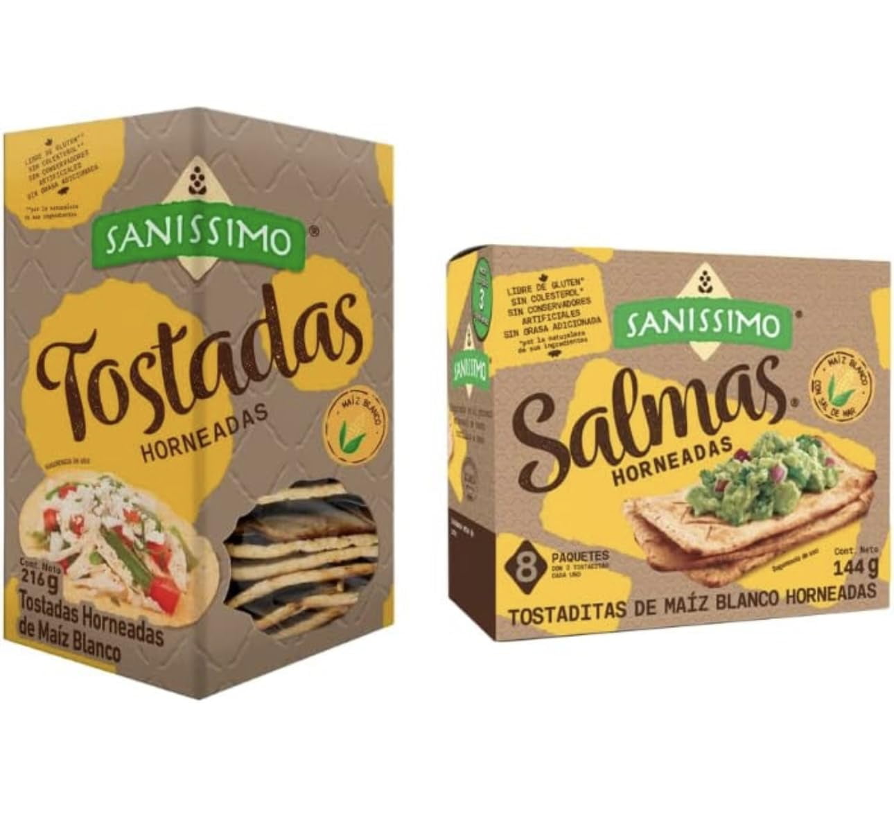 Sanissimo Corn Tostadas & Salmas Crackers Bundle Pack - Whole Grain ...