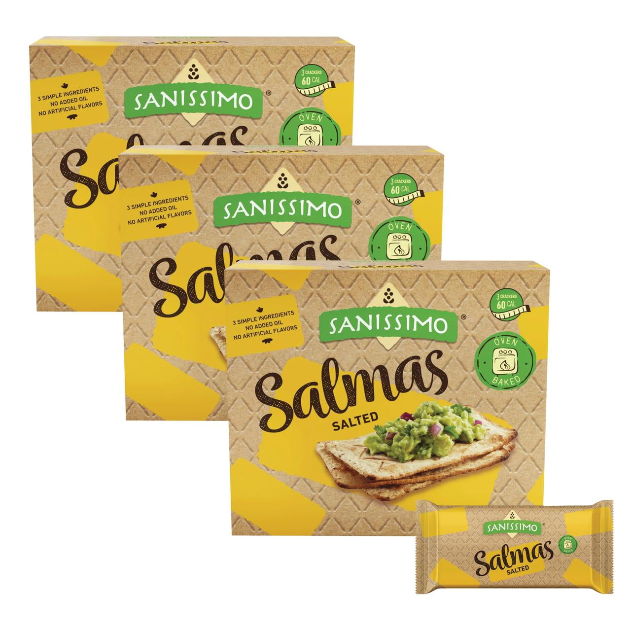 Sanissimo Salmas 8 pc Box, Oven Baked Corn Salt Crackers tostadas, Pack ...