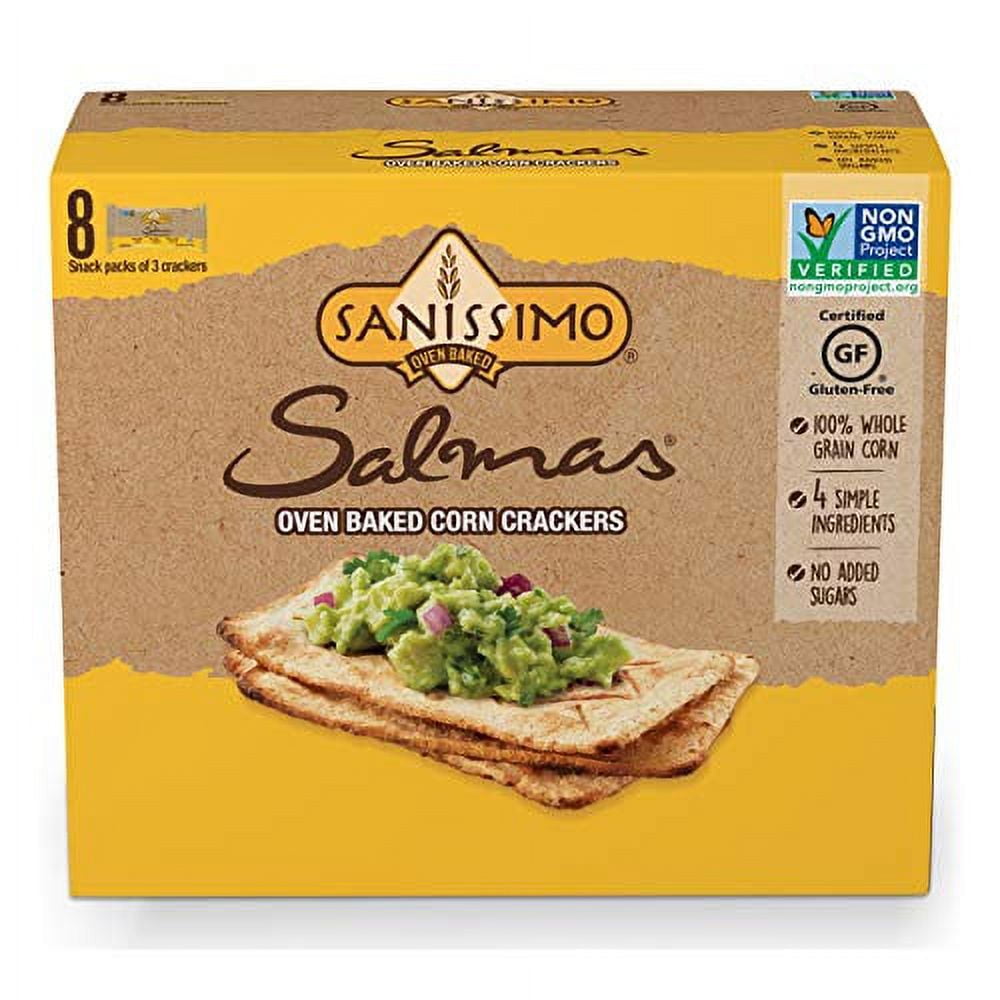 Sanissimo Salmas Oven Baked AIF9 Corn Crackers, 100% Whole Grain Corn ...