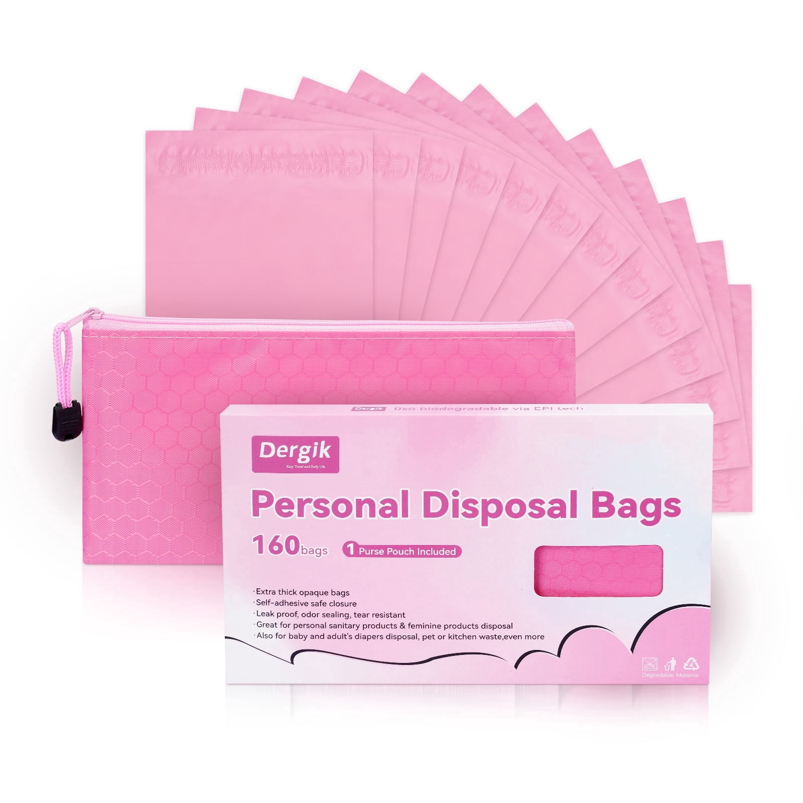 Sanitary Napkin Disposal Bags, 160 Pcs Opaque Personal Disposal Bag ...