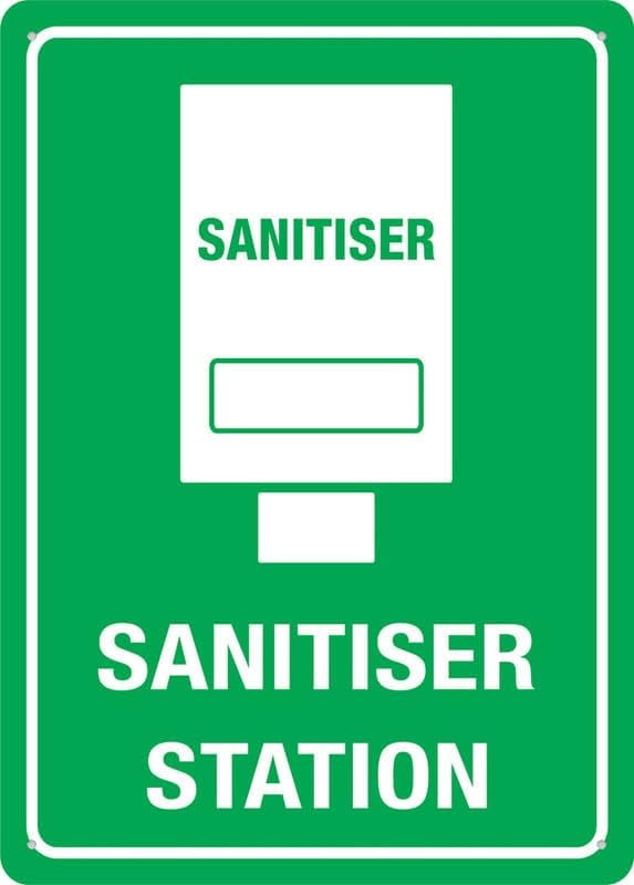 Sanitiser Station 8X12 in Rust Free Aluminum Signs Outdoor Metal Tin ...