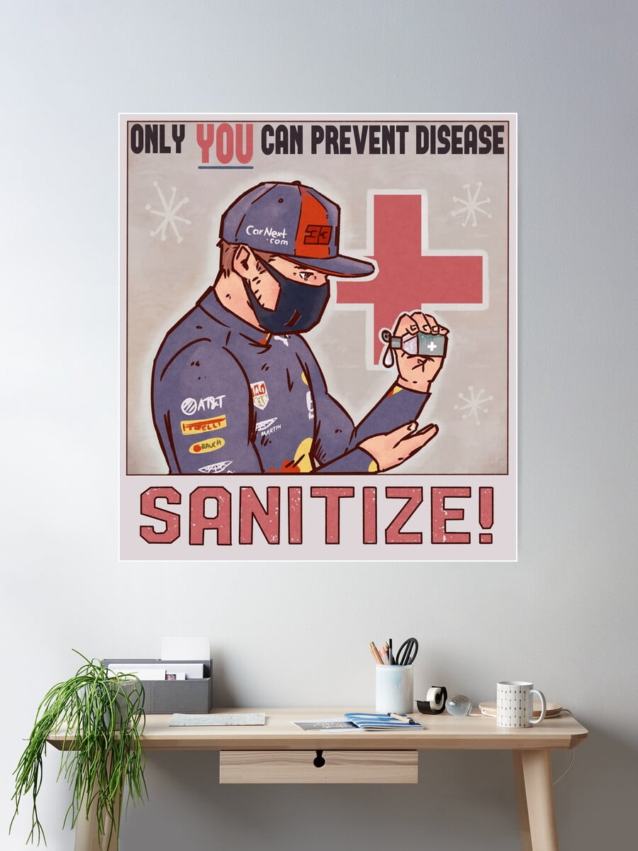 Sanitize! Poster Wall Art, Modern Wall Decor For Living Room Bedroom ...