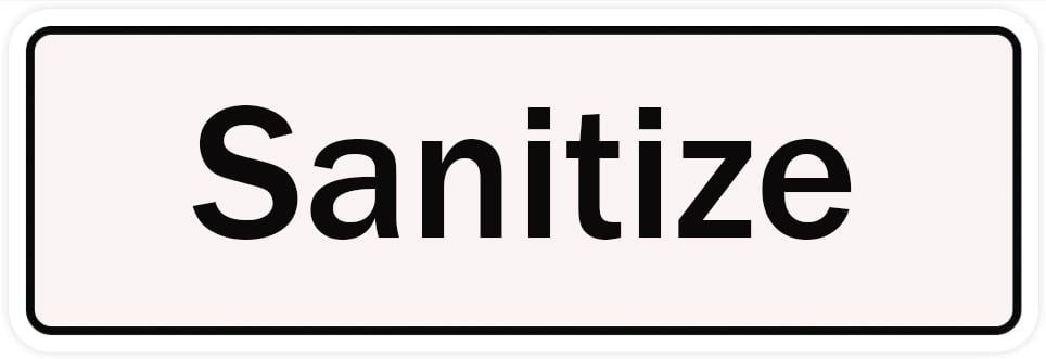 Sanitize Sign 9 X 3 Inch Acrylic Plastic Sign With Symbols, Self ...