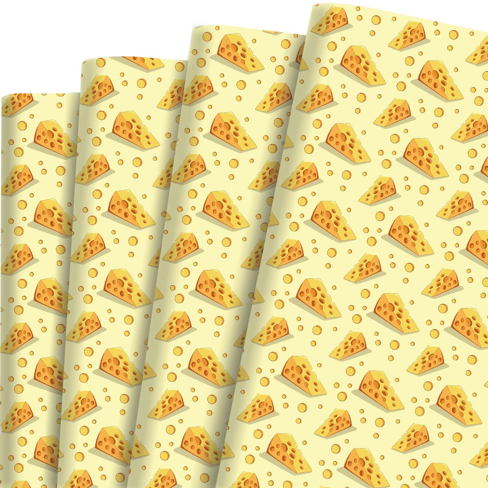 Sanixin 12 Sheets Cheese SSF20 Wrapping Paper Delectable Golden Cheese ...