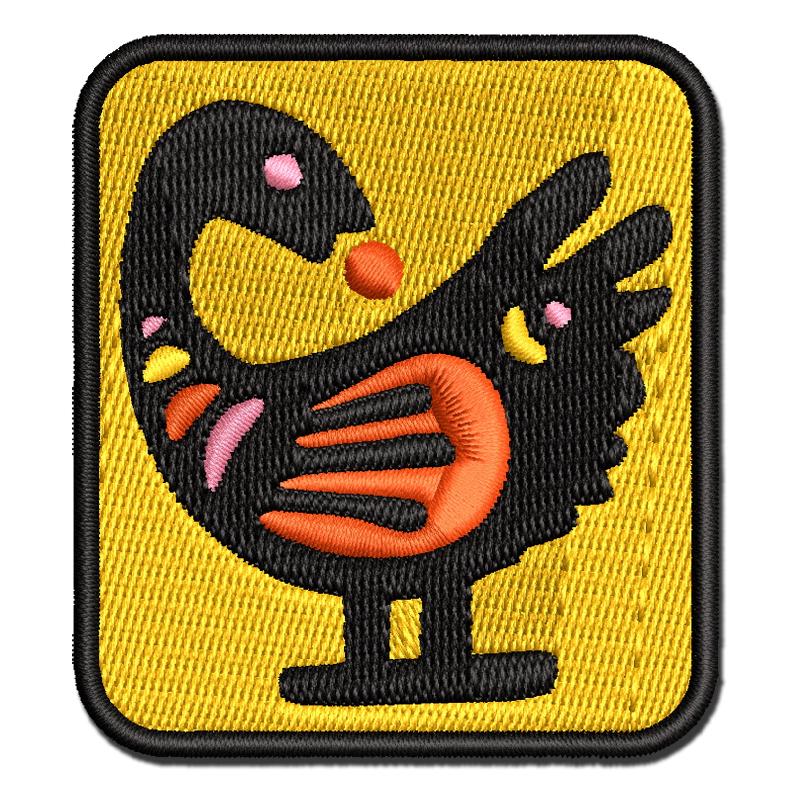 Sankofa African Adinkra Bird Symbol Reflection Applique Multi-Color Embroidered Hook & Loop ...