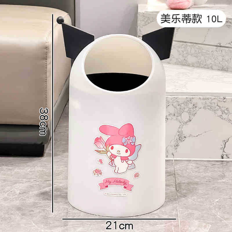 Sanlio Kuromi Cartoon Garbage Can Kawaii Melati Living Room Bedroom ...