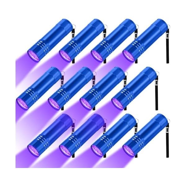 Sanlufa 12 Pieces UV Blacklight Flashlights LED Handheld Mini Light ...