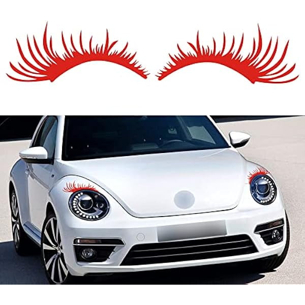 Sanlufa 2Pcs Car Headlight Eyelashes Vinyl Stickers Waterproof ...