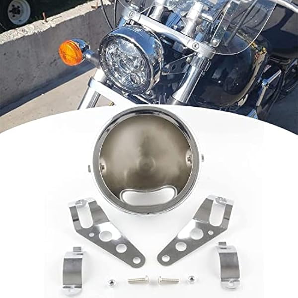 Sanlufa 5.75 Inch LED Headlight Housing for Chrome Motorcycle Headlamp ...