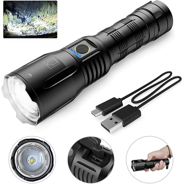 Sanlufa Flashlights High Lumens Rechargeable - 900,000 Lumen High Power Flashlight, 5 Modes with ...