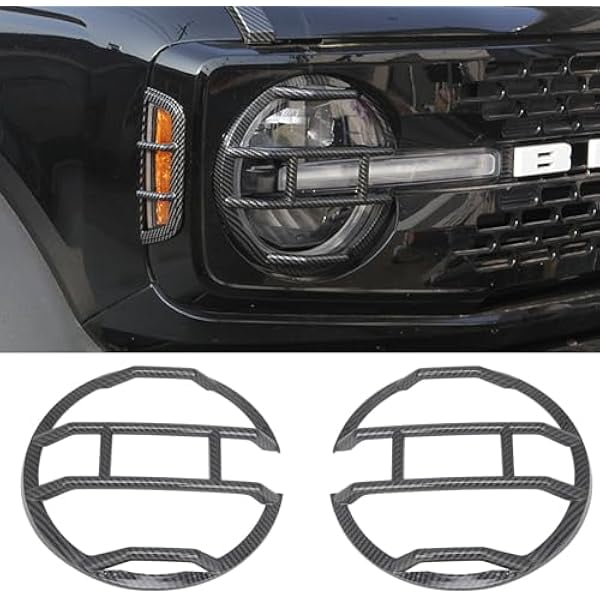 Sanlufa Front Headlight Guards Trim Protector Cover for Ford Bronco 4 ...