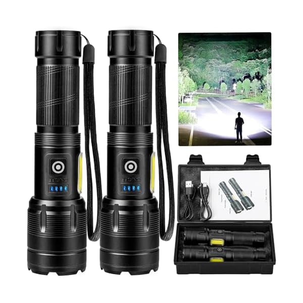 Sanlufa Rechargeable Flashlights High Lumens, 3000 Lumen Super Bright Led Flash Light, Powerful ...