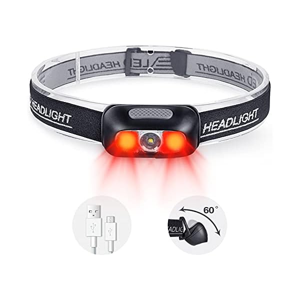 Sanlufa Rechargeable Headlamp, 500 Lumen Ultra Bright Head Lamp 5 ...
