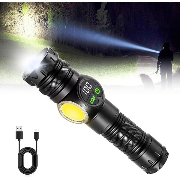 Sanlufa Rechargeable LED Flashlights High Lumens, 990000 Lumens Tactical Flashlight with Cob ...