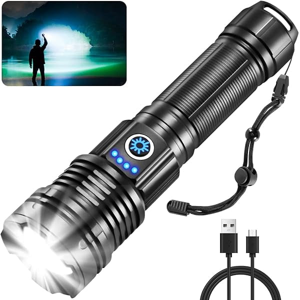 Sanlufa Super Bright Flashlights High Lumens, Rechargeable Flashlights, 5Mode LED Flashlight ...