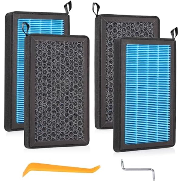 Sanlufa Tesla Model Y Model 3 Cabin Air Filter 4 Pack with Activated ...