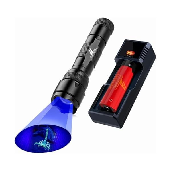 Sanlufa UV Flashlight 395-410nm, High Power Rechargeable UV Led ...
