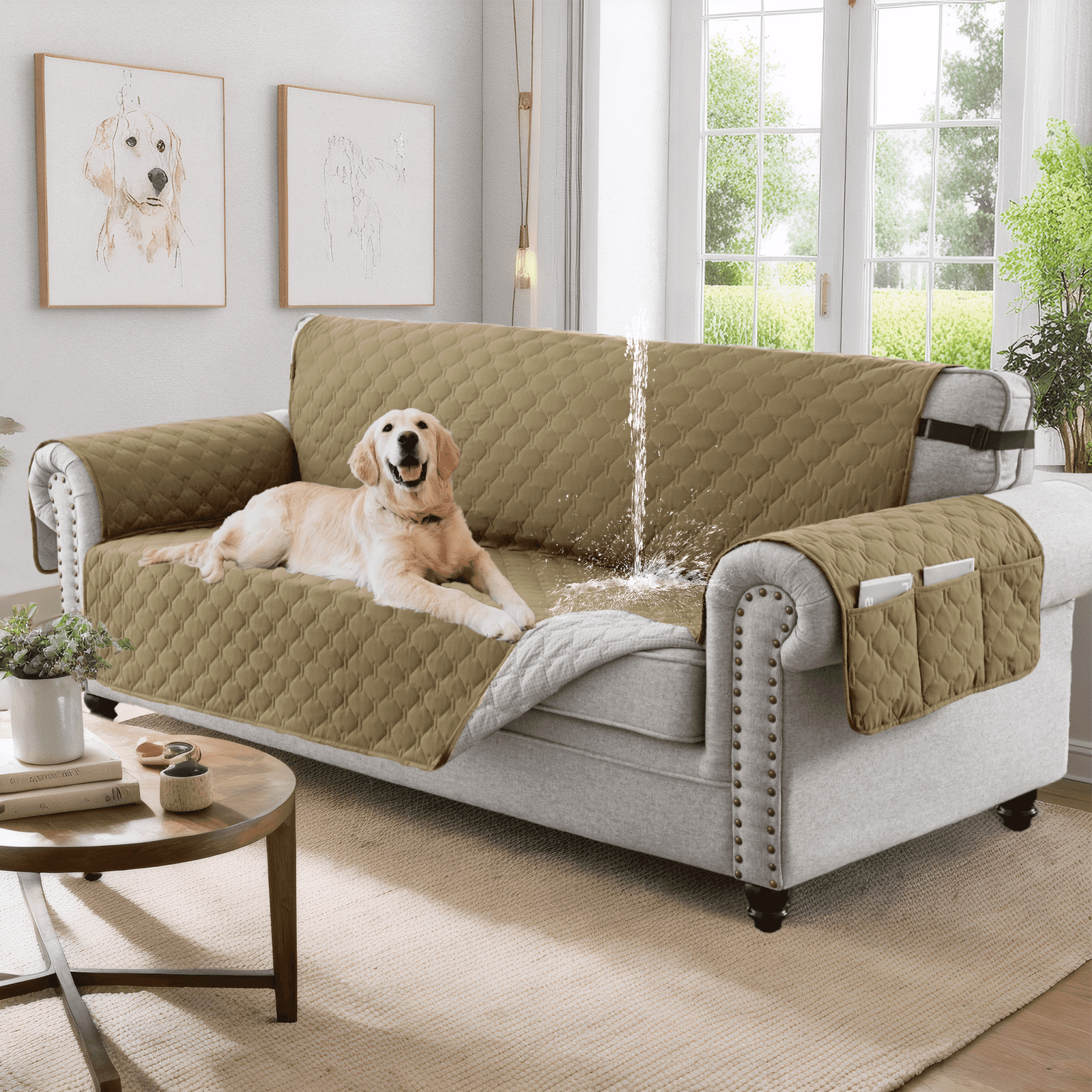 Sanmadrola Sofa Cover 100% Waterproof Couch Slipcovers Washable Non ...