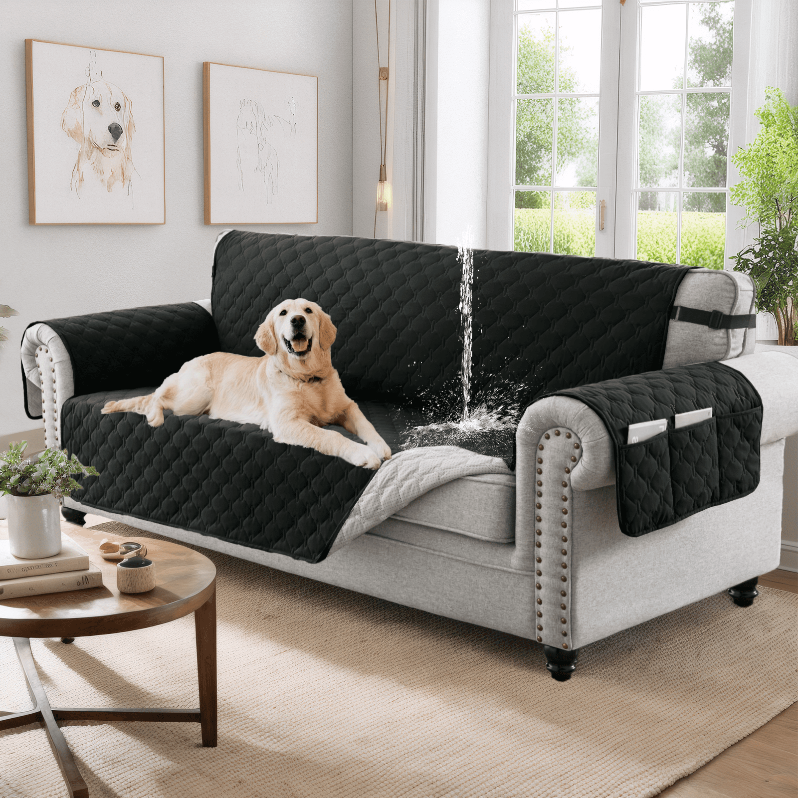 Sanmadrola Sofa Cover 100% Waterproof Couch Slipcovers Washable Non ...