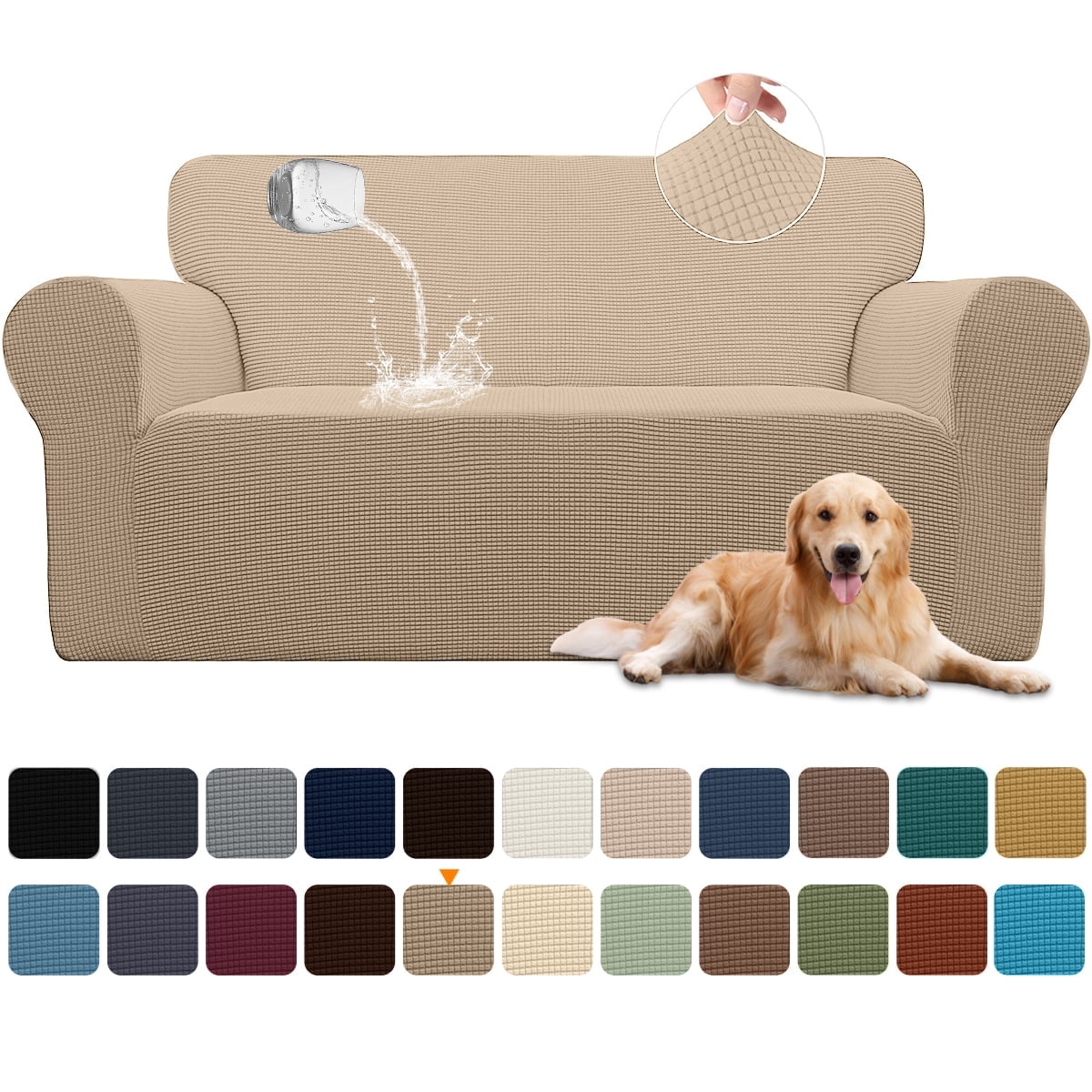 SANMADROLA 100% Waterproof Sofa Cover, Durable Couch Protector for Kids ...