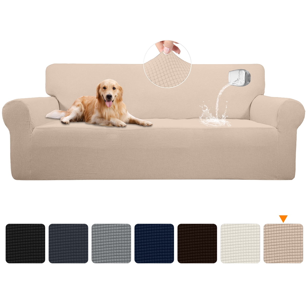 Sanmadrola 100% Waterproof Sofa Cover Non Slip Couch Cover Stretch ...