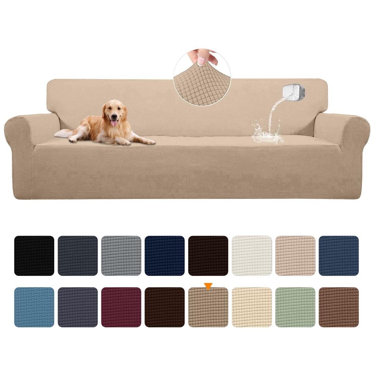 Sanmadrola 100% Waterproof Sofa Cover Non Slip Couch Cover Stretch ...