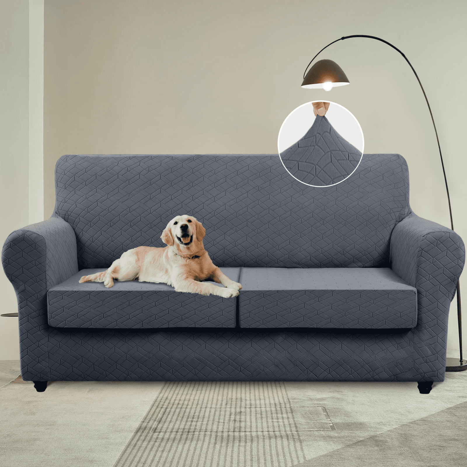 Sanmadrola 3 Piece Stretch Sofa Covers Couch Covers for 2 Cushion Couch ...
