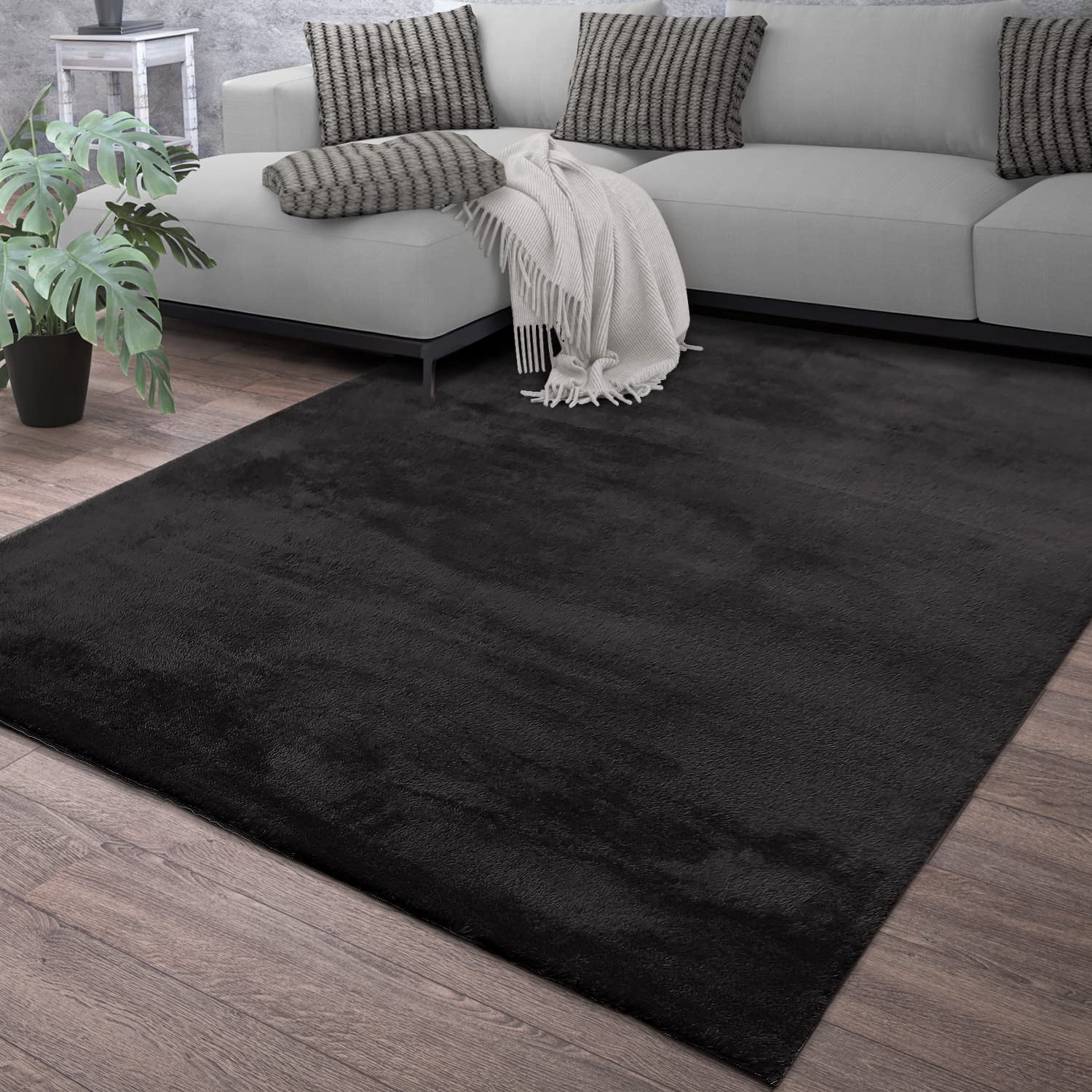 Sanmadrola 6x8 Faux Fur Area Rug Non Slip Washable for Living Bedroom Entertainment Room Walmart