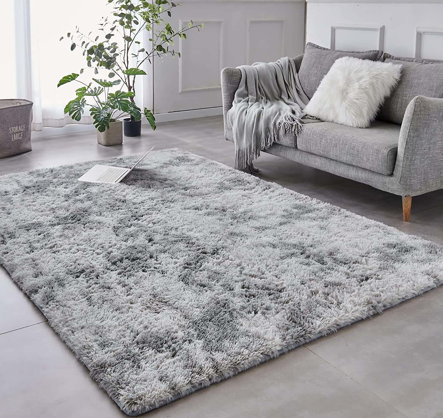Sanmadrola Area Rug for Bedroom 8'x10' Fluffy Shag Rug for Living Room ...