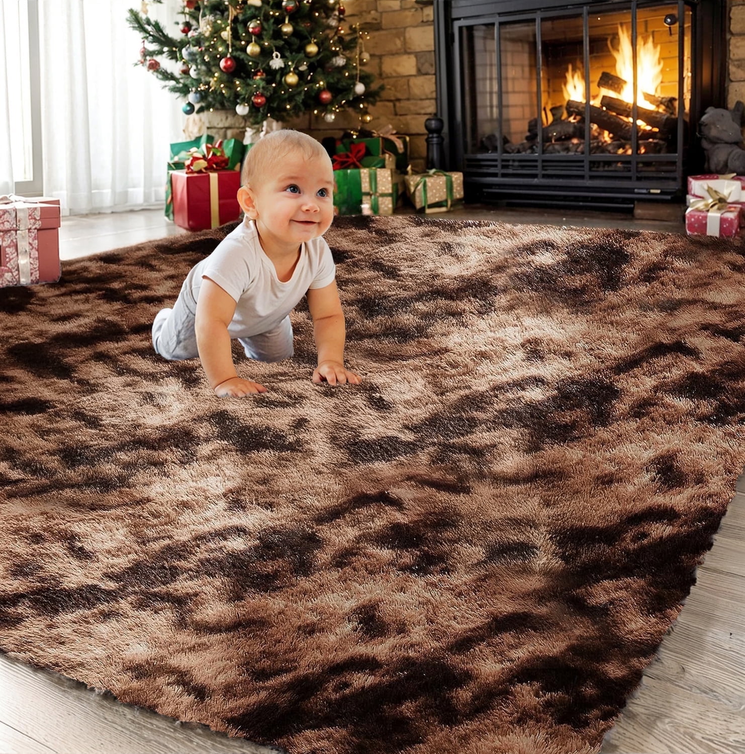 Sanmadrola Area Rug for Bedroom,8'x10',Fluffy Shag Rug for Living Room ...