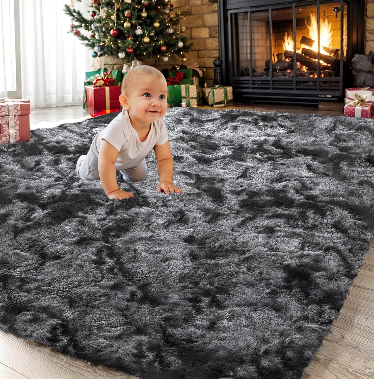 Sanmadrola Area Rug for Bedroom,8'x10',Fluffy Shag Rug for Living Room ...