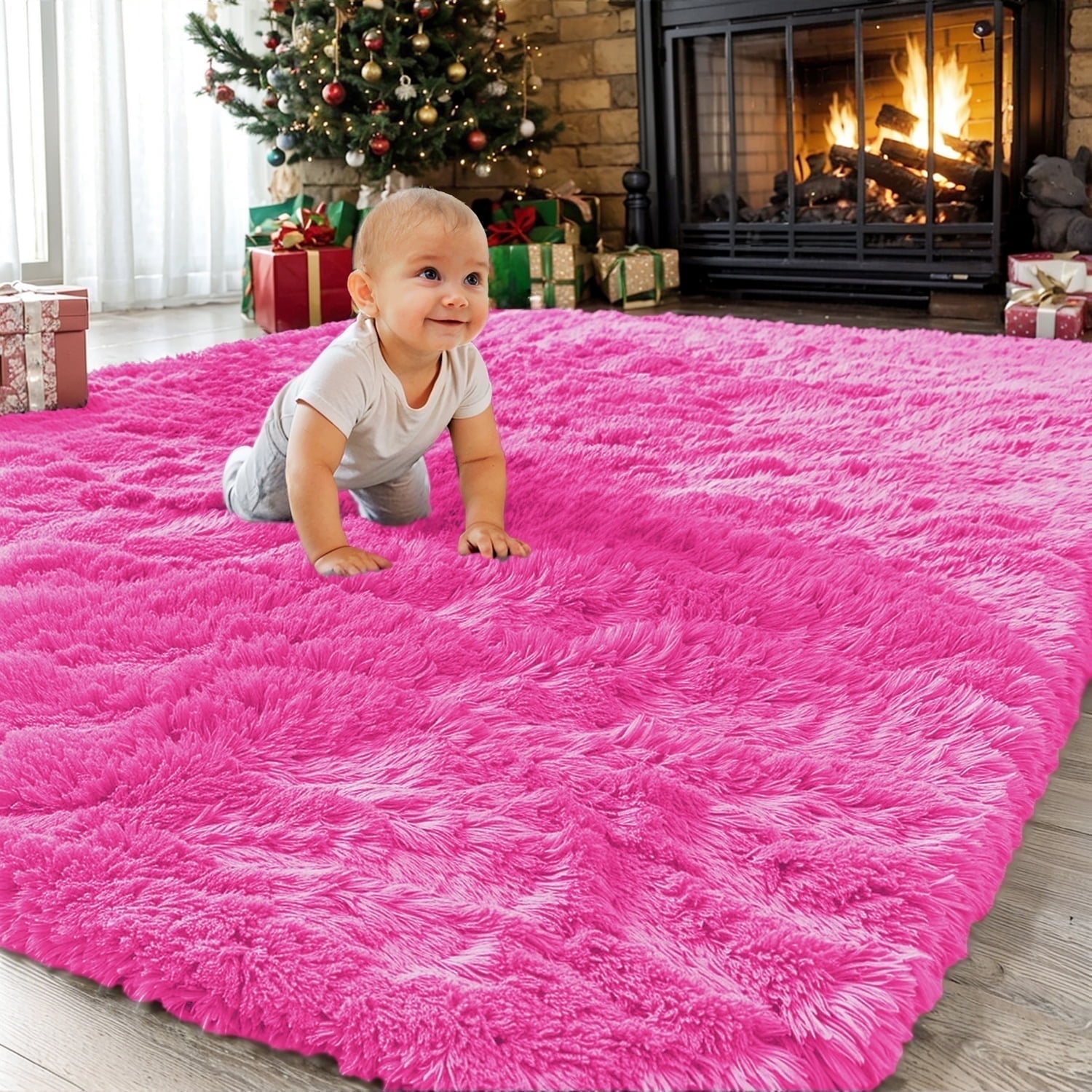 Sanmadrola Area Rug for Bedroom,8'x10',Fluffy Shag Rug for Living Room ...
