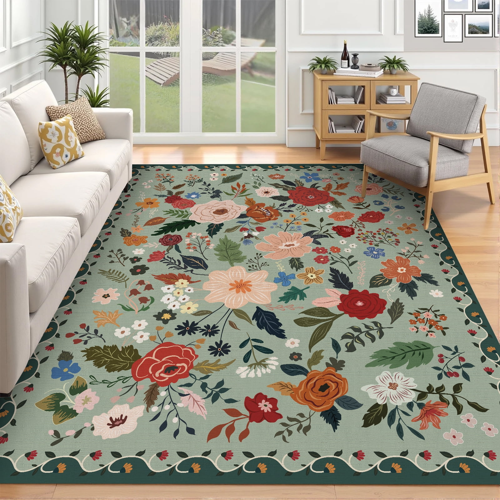 Sanmadrola Area Rugs for Living Room Rug 8x10 Machine Washable Non Slip ...