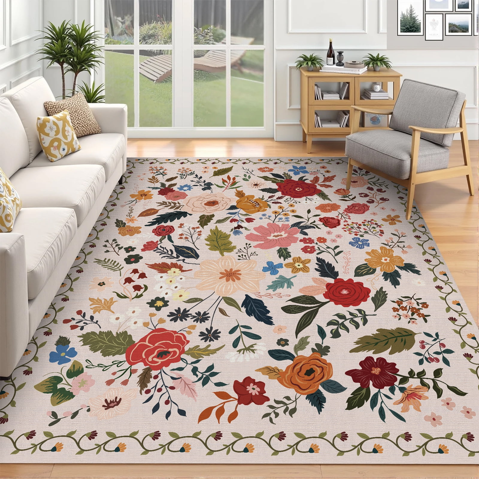 Sanmadrola Area Rugs for Living Room Rug 8x10 Machine Washable Non Slip ...