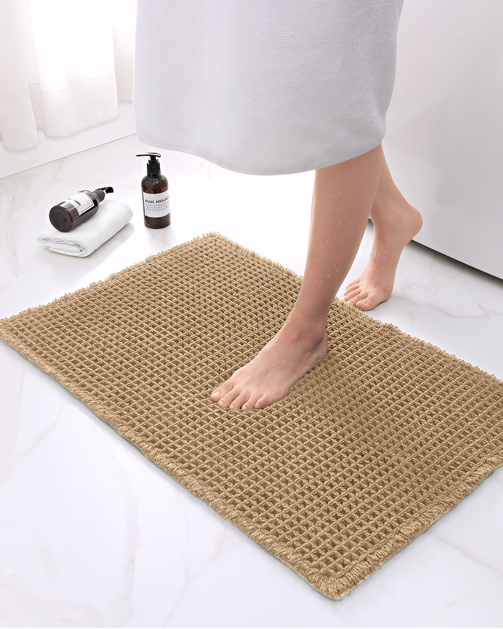 Sanmadrola Bathroom Rugs Non Slip Super Absorbent Bath Mat Shower Mat ...
