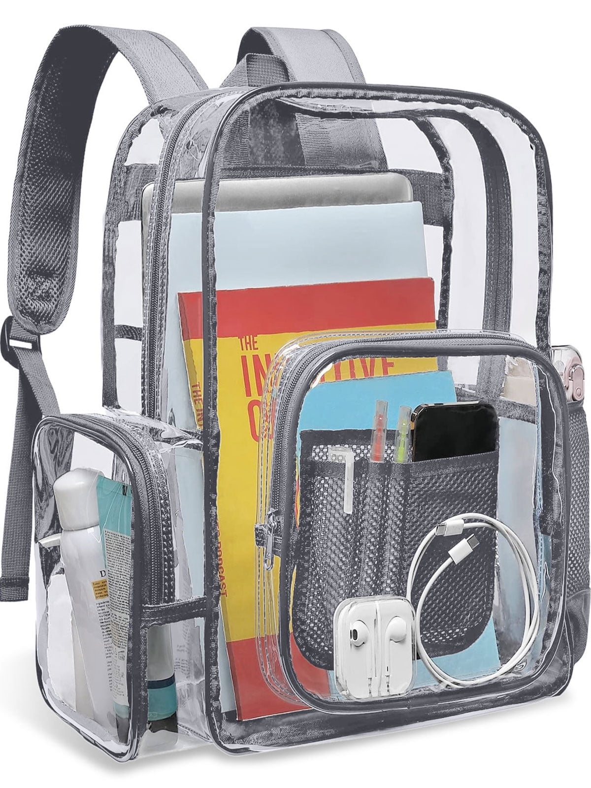 Sanmadrola Heavy Duty Clear Backpack, Stadium Approved, Waterproof PVC ...