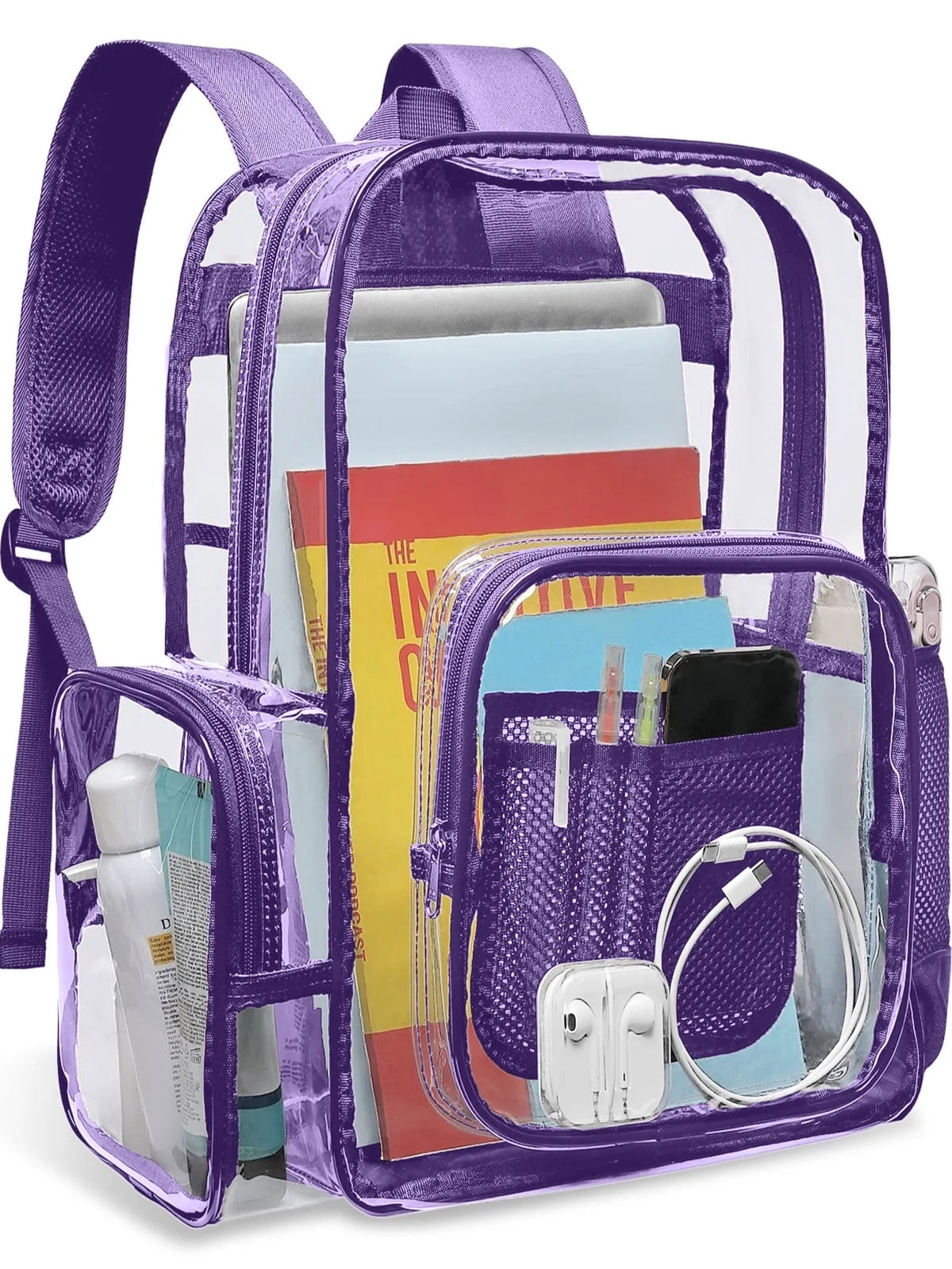 Sanmadrola Clear Backpack Heavy Duty Stadium Approved Backpacks PVC for ...