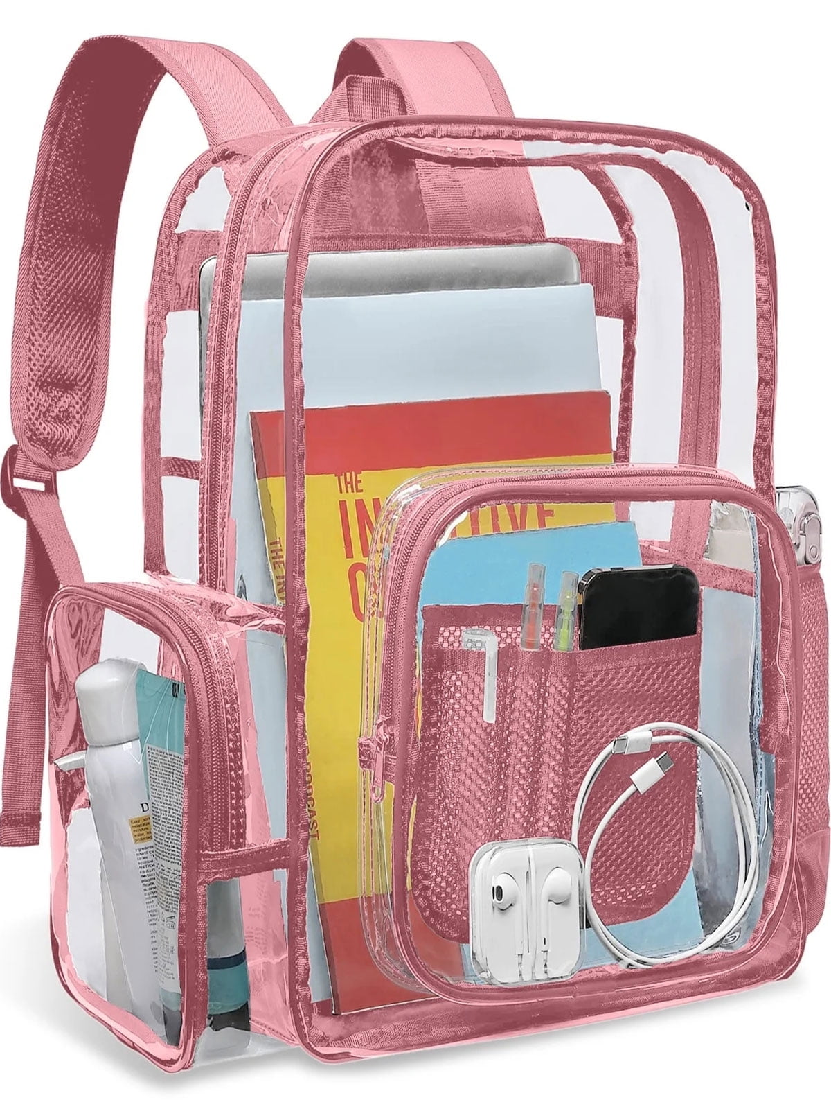 Sanmadrola Clear Backpack Heavy Duty Stadium Approved Backpacks PVC for ...