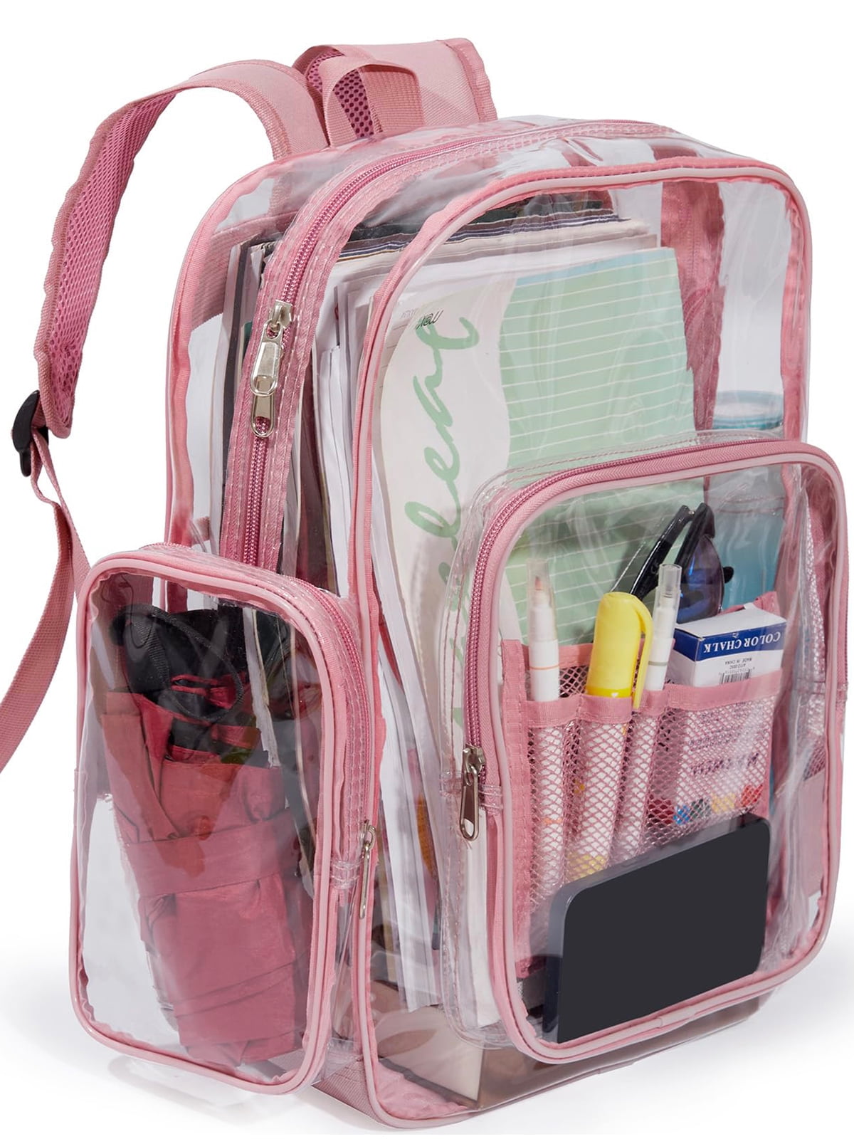 Sanmadrola Clear Backpack Heavy Duty Stadium Approved School Bookbag ...