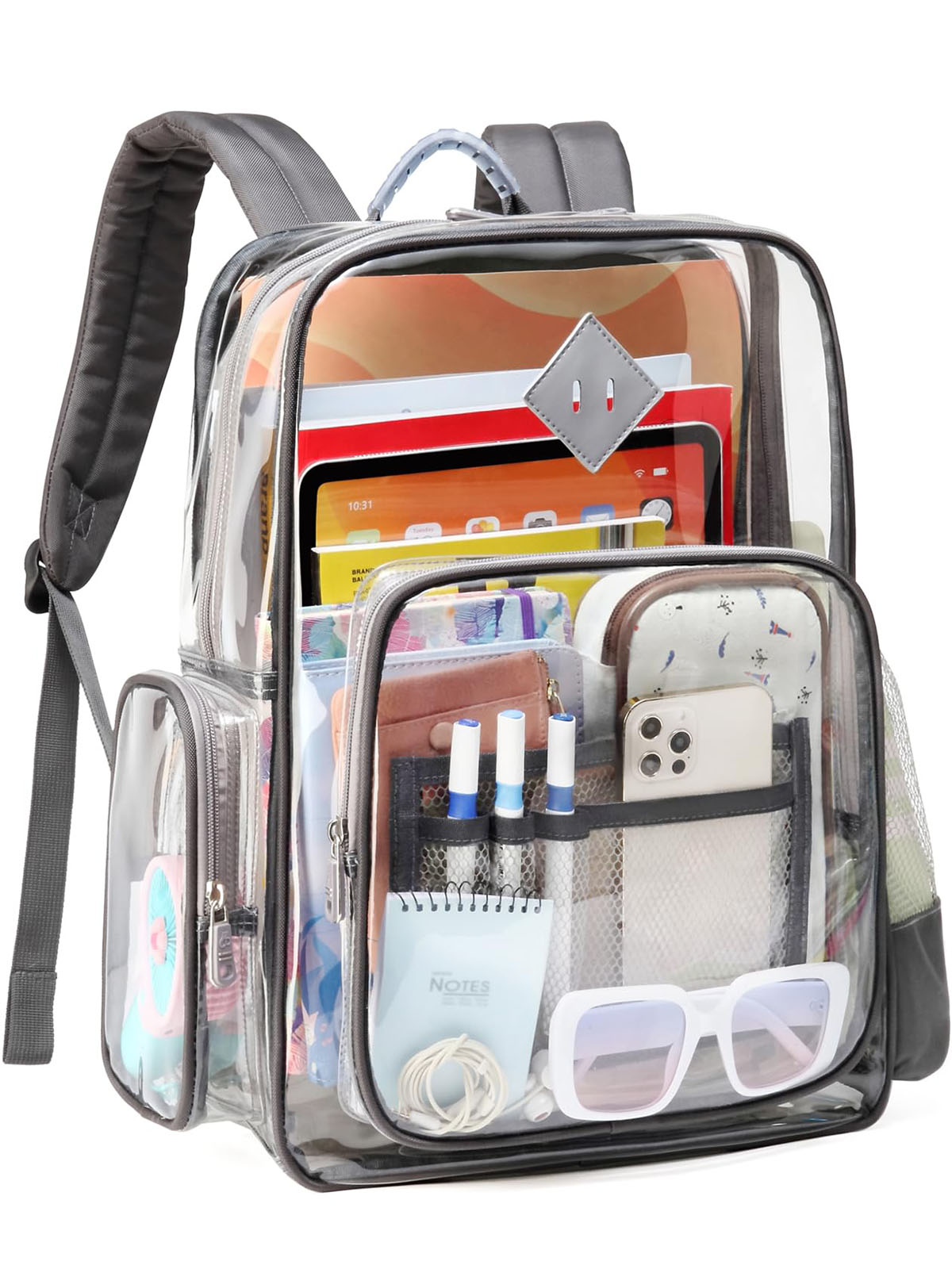 VICHYIE Clear Backpack for School Stadium Heavy Duty PVC Transparent ...