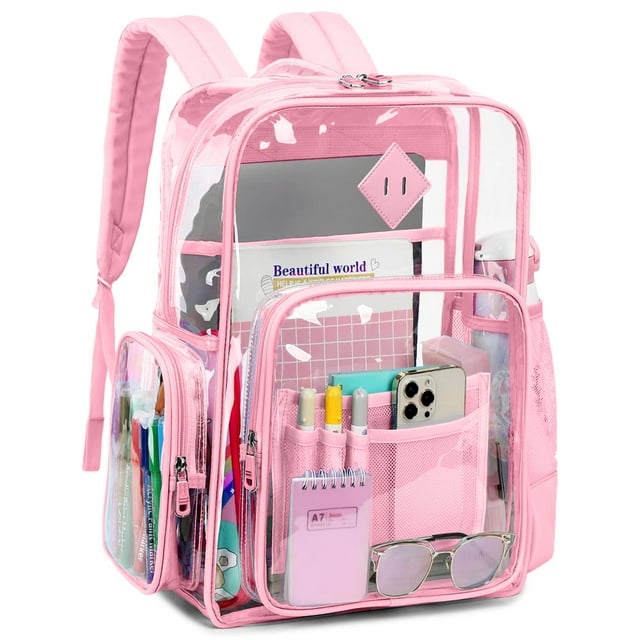 Sanmadrola Heavy Duty Clear PVC Backpack, Stadium Approved, Waterproof ...