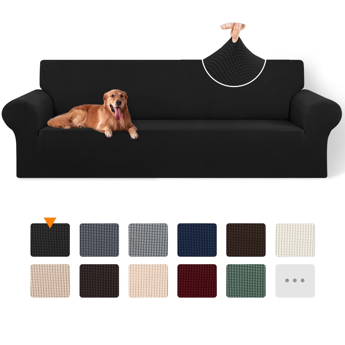 Sanmadrola Couch Cover Water Resistant Stretch Sofa Slipcover Jacquard ...