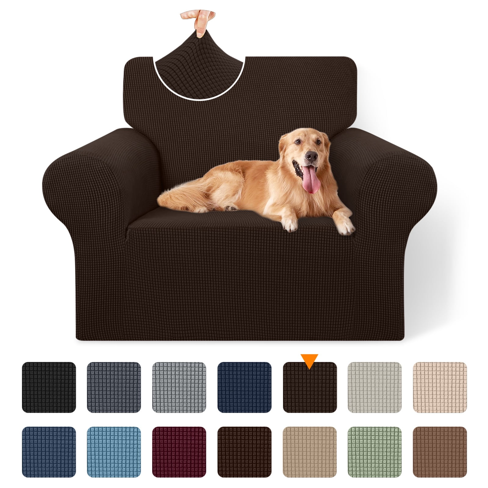 Sanmadrola Couch Cover Water Resistant Stretch Sofa Slipcover Jacquard ...